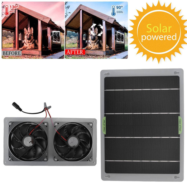 Portable Solar Panel, 100W 12V Solar Panel With Dual Exhaust Fan ...