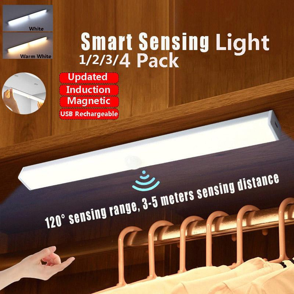 1/2/3/4 Pack Bright Rechargeable Closet Lights LED Motion Sensor Night ...
