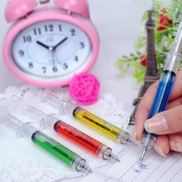 Creative Syringe Syringe Ballpoint Pen Syringe Ballpoint Pen Liquid Pen ...