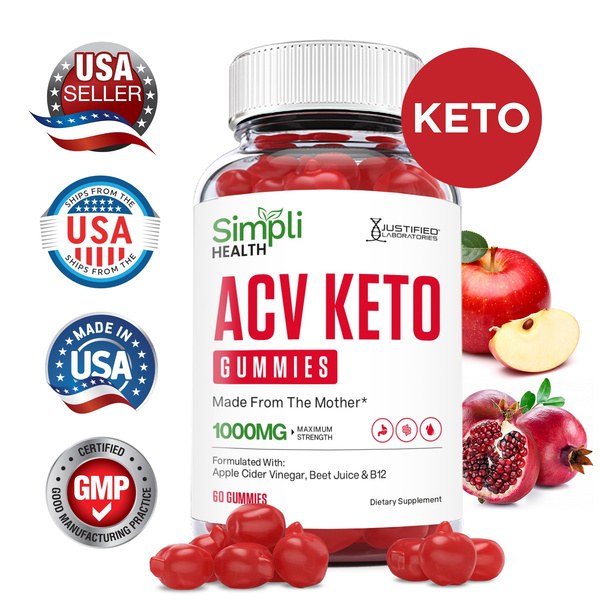 Simpli Health Keto Gummies Apple Cider Vinegar 1000MG ACV Pomegranate ...