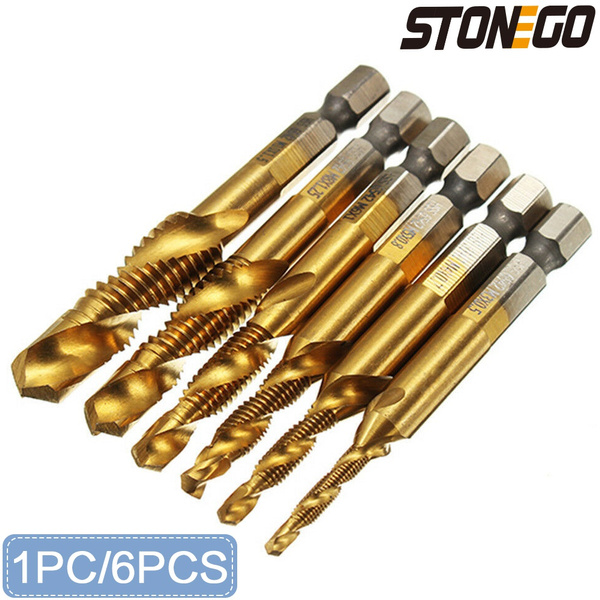 STONEGO 1PC/6PCS Drill Tap Metric M3/M4/M5/M6/M8/M10 Tap HSS6542 Metric ...