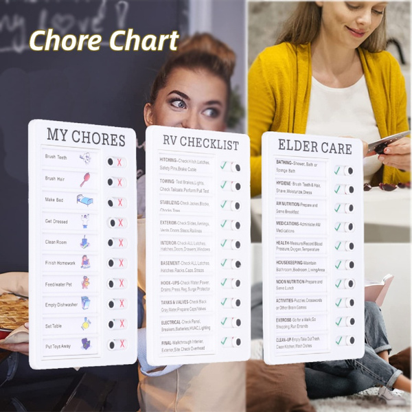Chore Chart Detachable And Reusable Memo Note Board With Slider Portable My Chores / RV ...