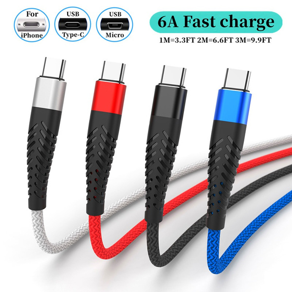 6A USB Type C Cable USBC Fast Charging Mobile Phone Android Charger ...