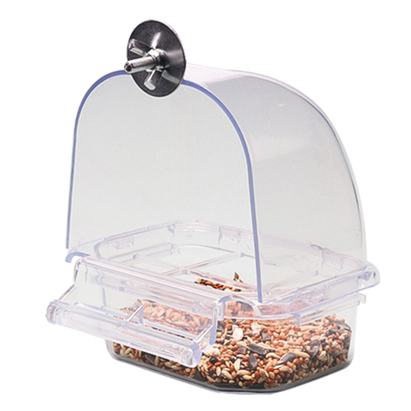Clear Plastic Food & Water Dispenser Bowl for Bird Cage Drawer Design ...