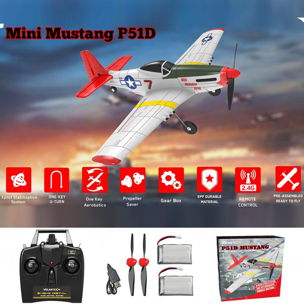 2.46Hz Remote Control 4 Channel RC Plane P-51D Fughter 6-Axis Gyro RC ...