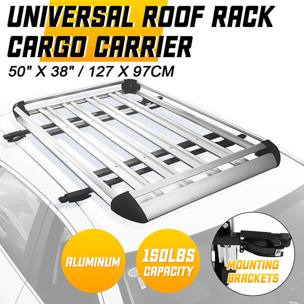 50"x38" Aluminum Car Roof Cargo Carrier Luggage Basket Rack Top w ...