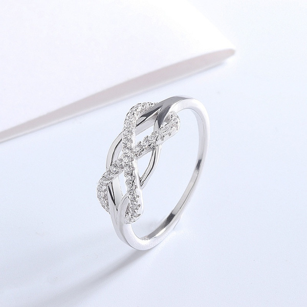 Infinity Rings for Women 925 Sterling Silver AAA+ Cubic Zircon Ring ...