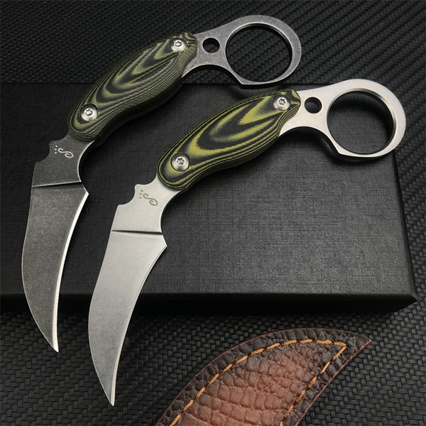 Ghost Counter Karambit Knife Hunter Claw Fixed Blade Neck Chain Knives ...