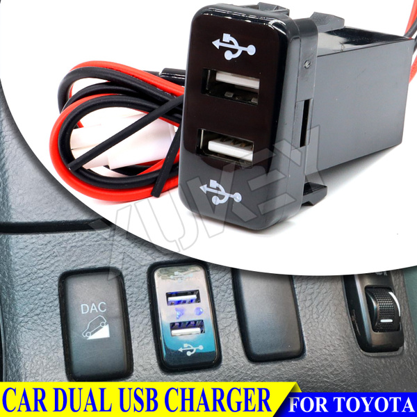 For Toyota Hilux Tundra 4Runner Car Phone Charger Auto Dual USB Port ...