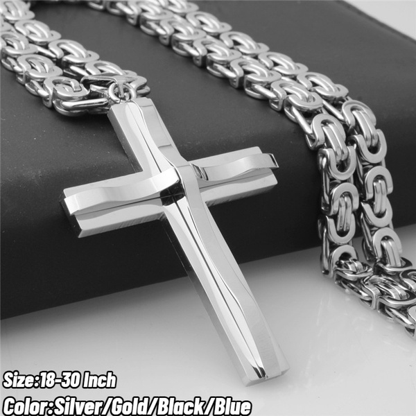 New Fashion Cross Pendant Necklace Silver/Gold Cross Pendant Necklace ...