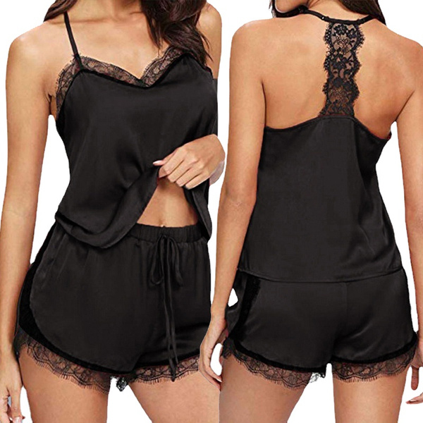 Women's Pajamas Set Sleepwear Homewear Sexy Lingerie Nightie with ...