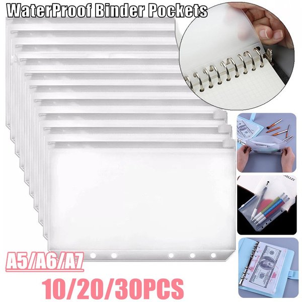 High Quality 10/20/30PCS Convenient Clear PVC A5 A6 A7 Budget Binder ...
