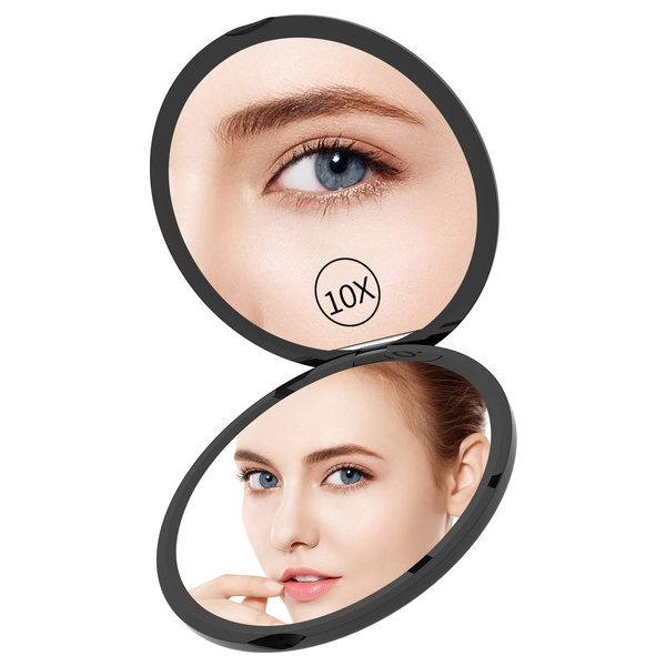 Magnifying Compact Mirror For Purses 1x 10x Magnification Double