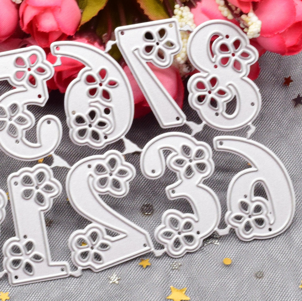 0 to 9 Number Cutting Dies Metal Die Cuts for DIY Scrapbooking Album ...