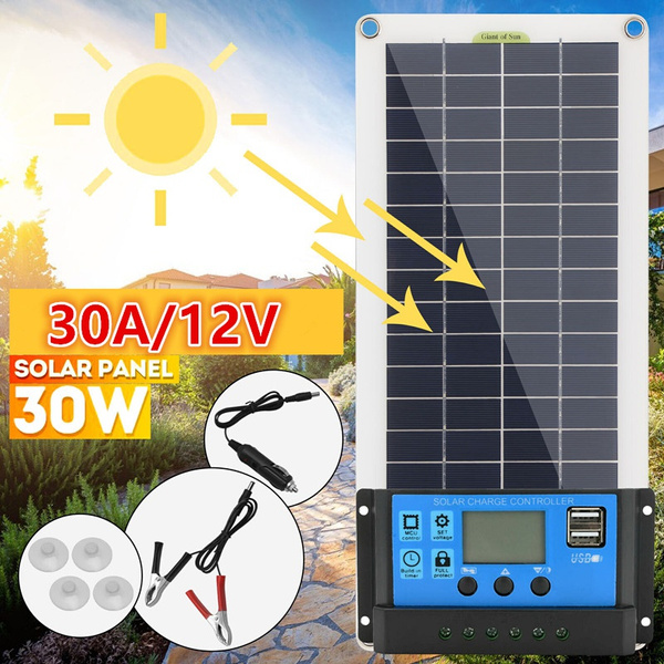 Solar Panel Kit, 30W Solar Panel 30A Voltage Controller Kit ...