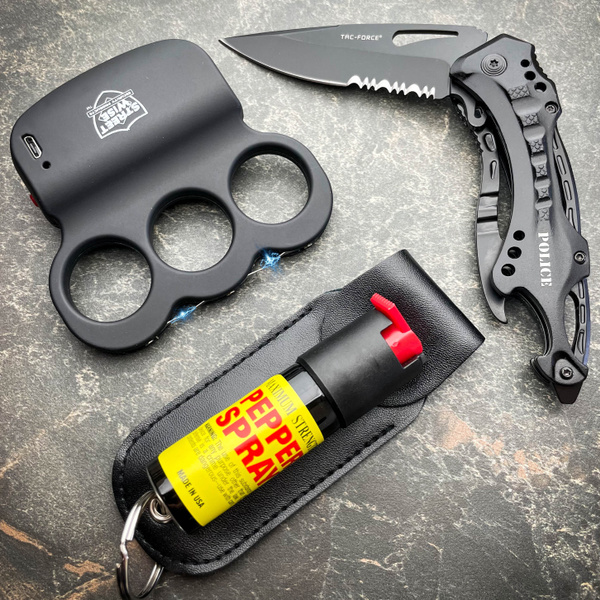 TRIPLE Sting Ring Knuckle Duster 28,000,000 Stun Gun Self Defense Tool ...