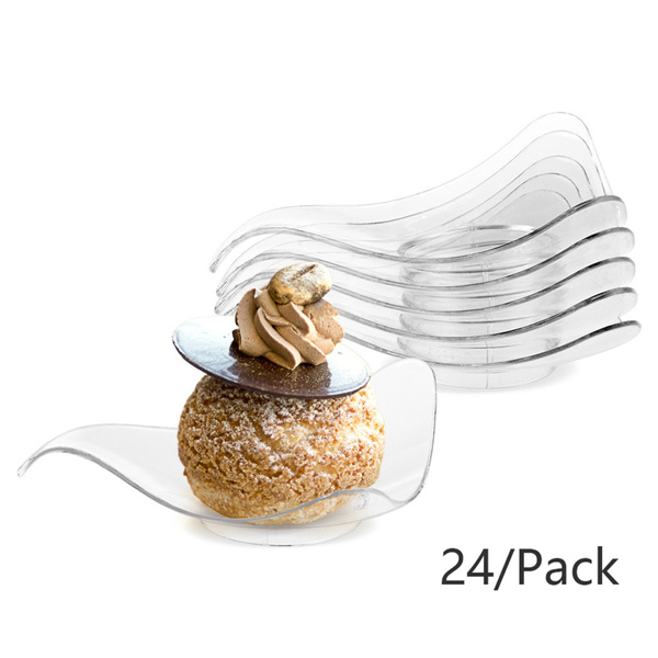 Plastic Dessert Cups Disposable Plastic Dessert Plate Try Bowl Triangle ...