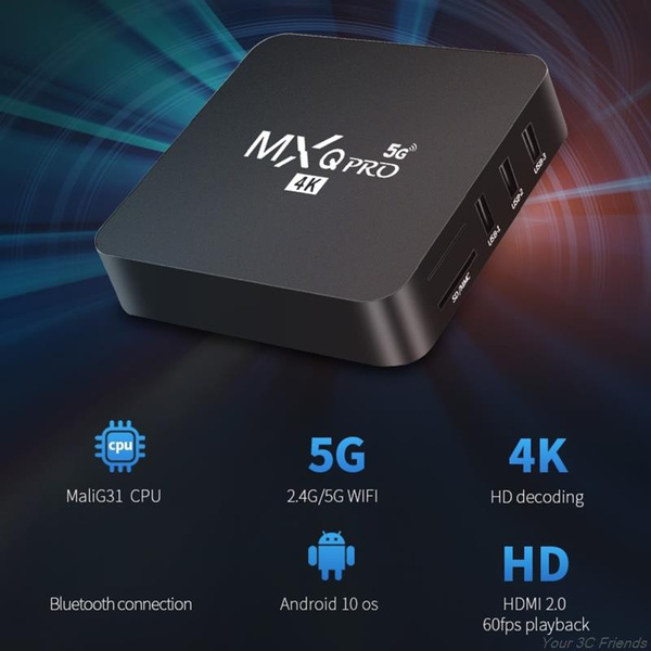 4K HD Wireless Network Set Top Box Smart Android TV Box Home Remote ...