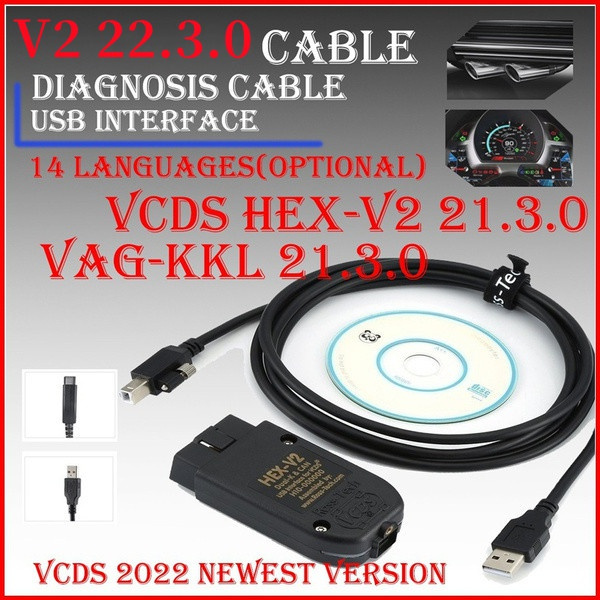 2022 Light NEW Top Version HEX V2 USB Interface Vag Com 21.3.0 ...