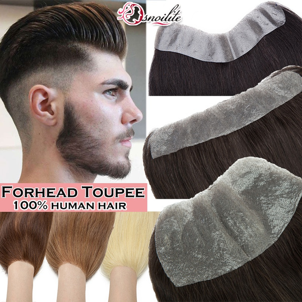 V Loop Hairpiece Thin PU Frontal Men Toupee Hair Replacement System 100 ...