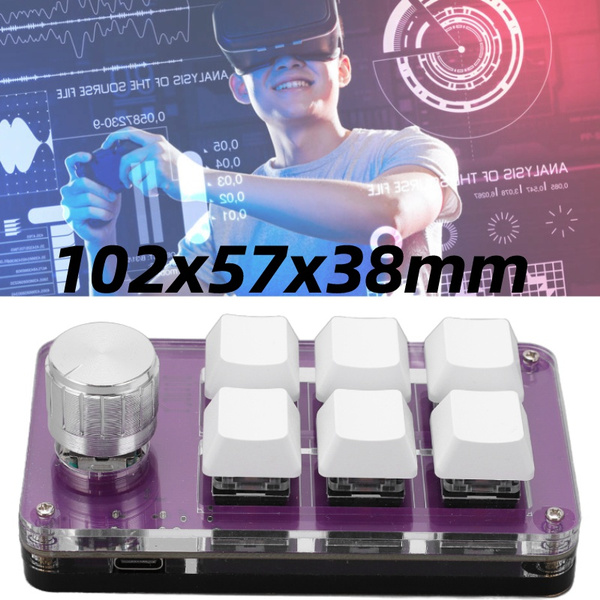 6-Key Mini Keypad One Handed Mechanical Gaming Keyboard With Knob, Plug ...