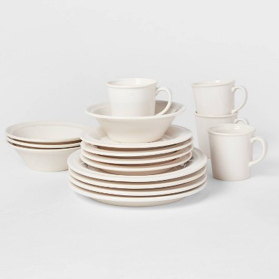 Open Box 16pc Porcelain Woodbridge Dinnerware Set White - Threshold | Wish