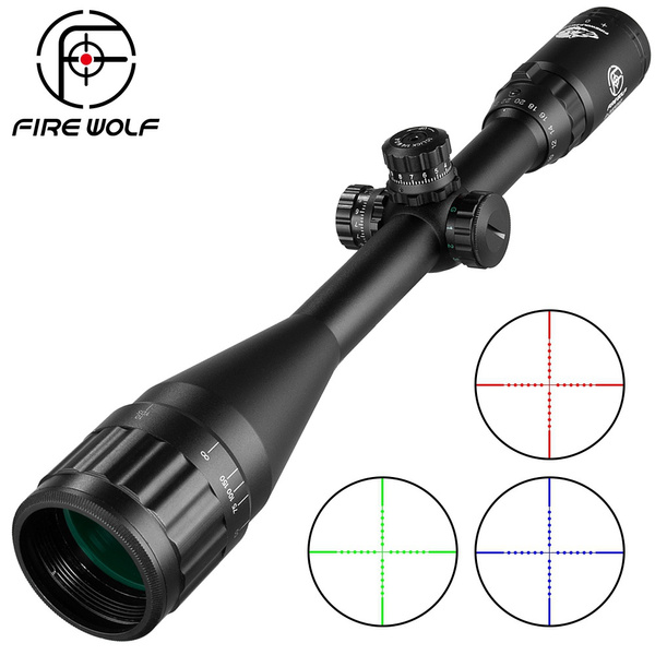 Fire Wolf 6-24x50 Tactical Optics Cross Red Light Rifle Scope Green Red ...