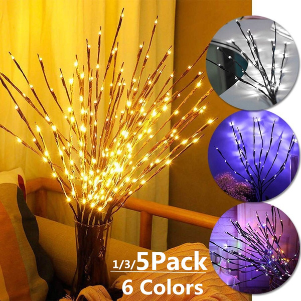 1/3/5Pack Decor Branch Lights LED Lighted Twig Branches 20 LED Lights ...
