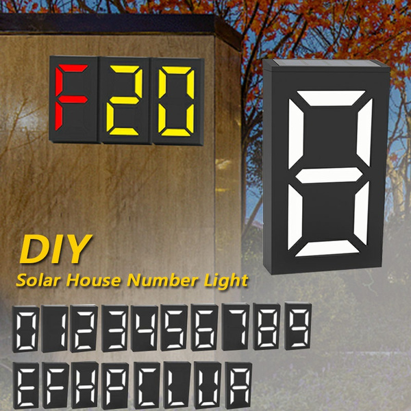 Solar House Numbers Light Color Change DIY Solar Door Sign Light ...