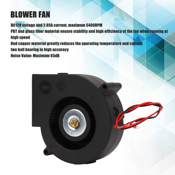 12V Blower Fan DC12V 2.85A 5400RPM Brushless Durable PBT Glass Fiber ...