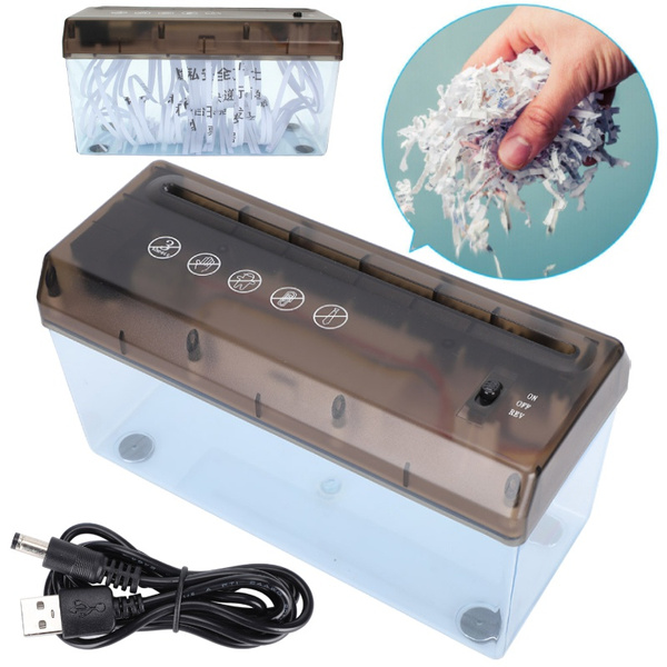 Mini Paper Shredder Desktop Non‑Slip Silicone Pad USB Office Electric ...