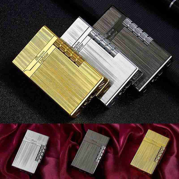 New Metal Cigar Smoking Lighters Cigarettes Accessories Flint Gas ...