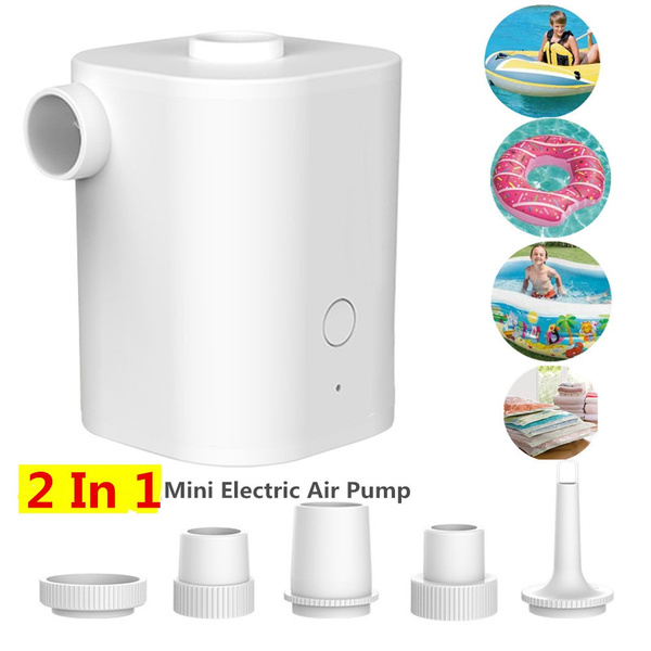 Mini 2 IN 1 Inflate Deflate Electric Air Pump Quick Filling Pump with 5 ...