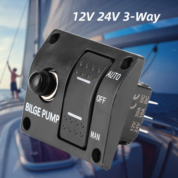 Bilge Pump Switch Panel,3-Way Bilge Pump Switch Panel Auto/Off/Manual ...
