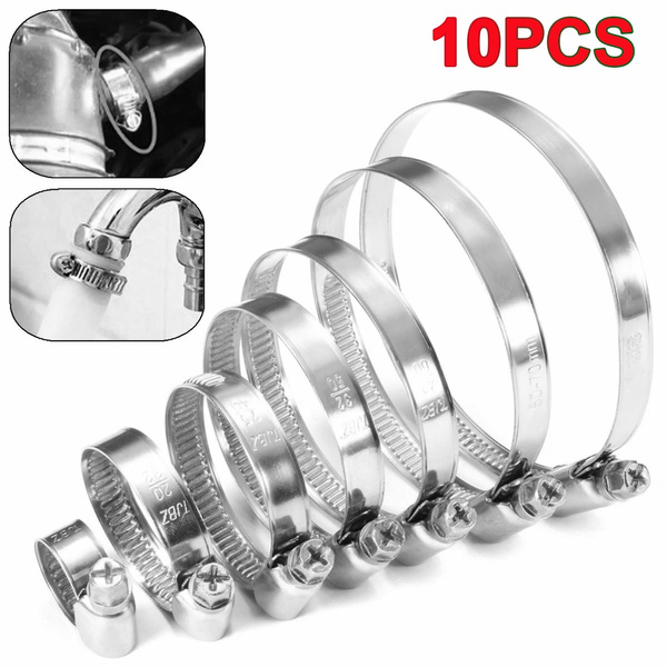 10PCS Stainless Steel Hoses Clamps Set Mini Carbon Steel Air Hose Clamp ...