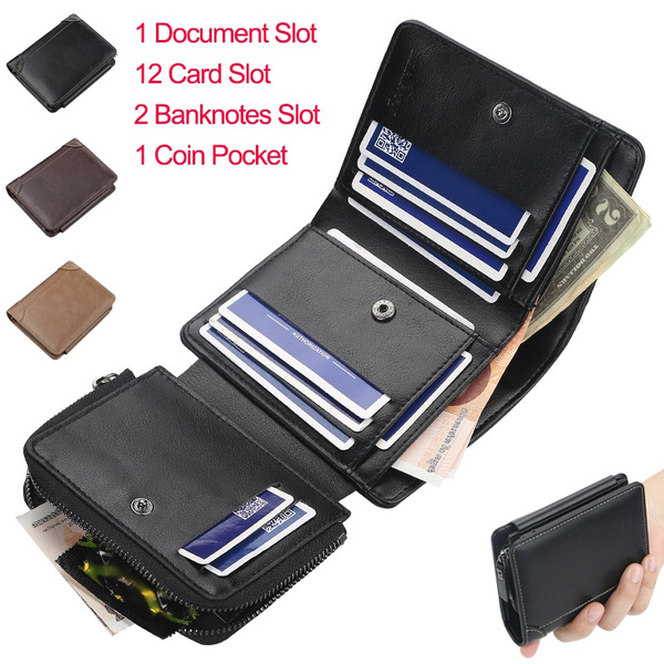 New Stylish Men's Wallet PU Leather Money Coin Purse Long Wallet ...