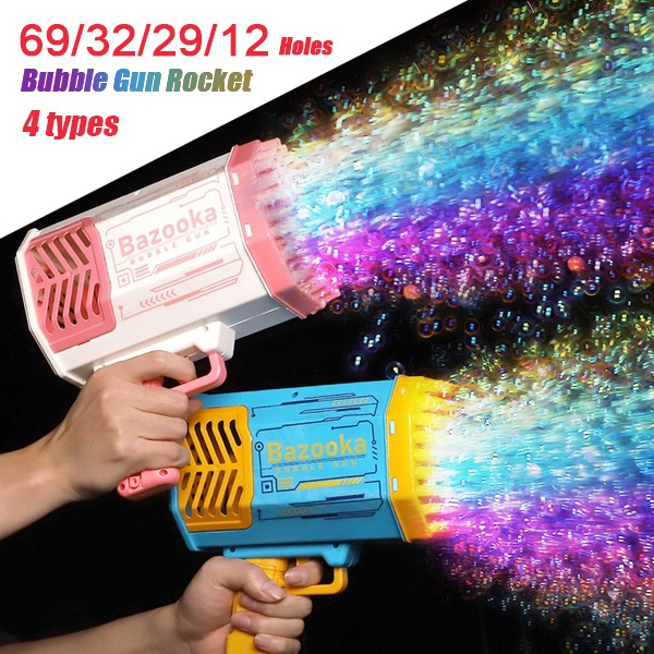 Bubble Gun Rocket 12/29/32/69 Holes Automatic Blower Soap Bubbles ...