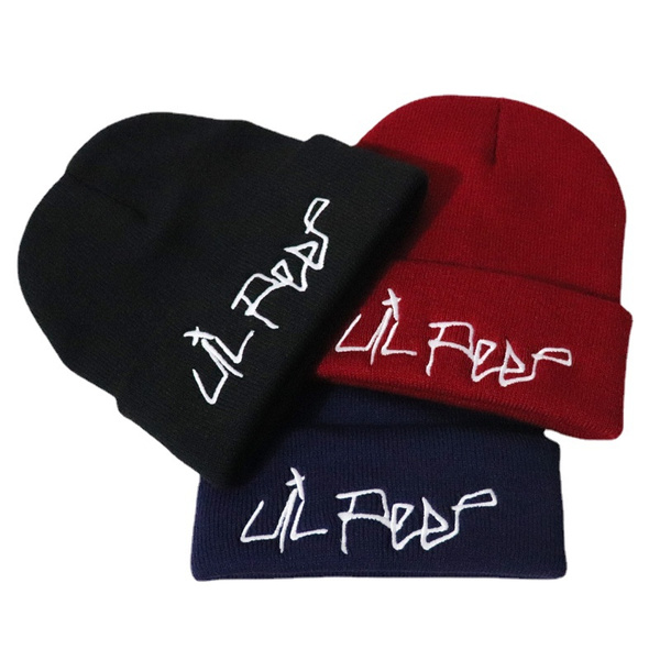 Lil Peep Beanie Embroidery Repper Love lil.peep men women Knit Cap ...