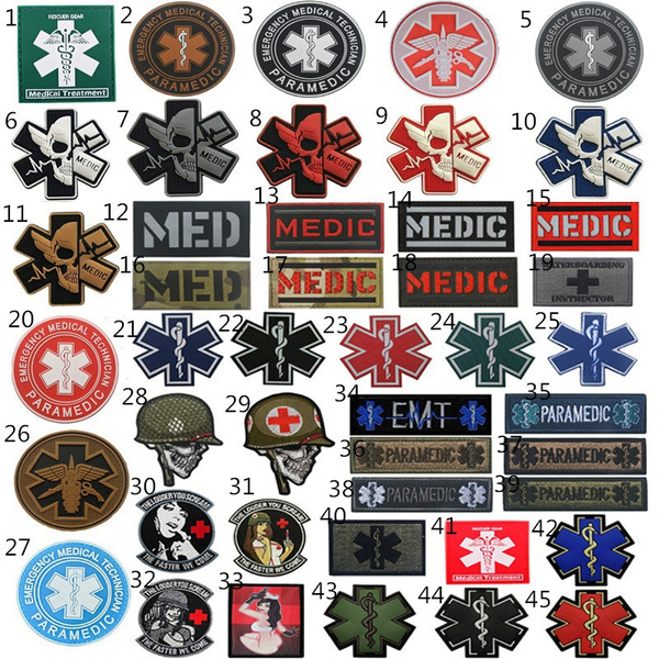 MEDIC PARAMEDIC Glow In Dark PVC Patch Reflective IR Infrared Hook ...