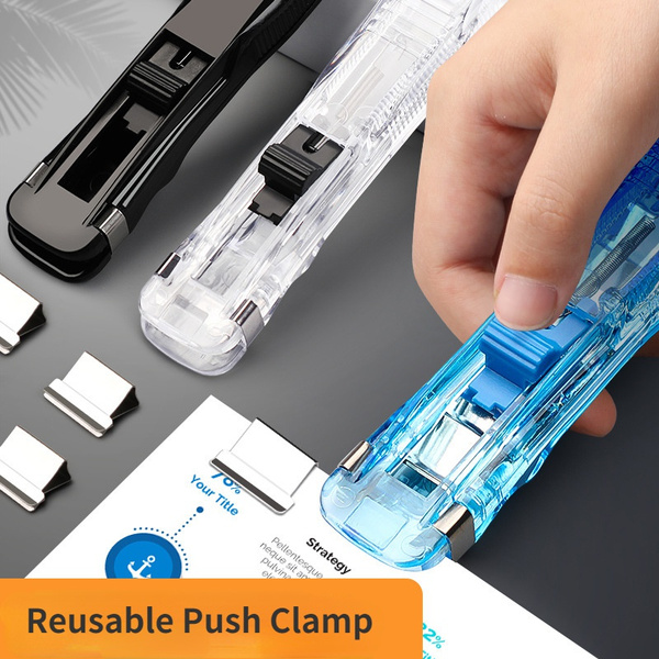 1PCS Push Clamp+58pcs Metal Clip Push Clipper Stapler Paper Fixing ...