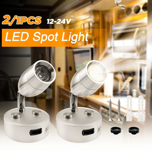 2/1PCS 12V-24V LED RV Spotlight Reading Light 3500K Warm Boat Light ...
