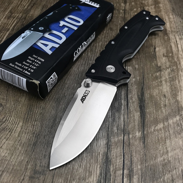 S35VN Blade Cold Steel AD-10 Folding Tactical Miltary Knife G10 Handle ...