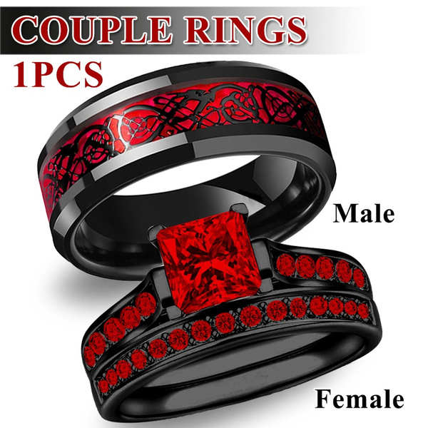 Luxury Couple Rings Plus Size Mens Ring Stainless Steel Ring Titanium ...