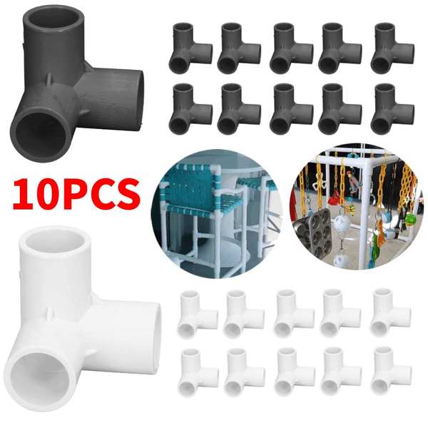 10PCS 3 Way Pipe Fittings PVC Plastic Right Angle Tee Corner Connector ... 10PCS 3 Way Pipe Fittings PVC Plastic Right Angle Tee Corner Connector ...