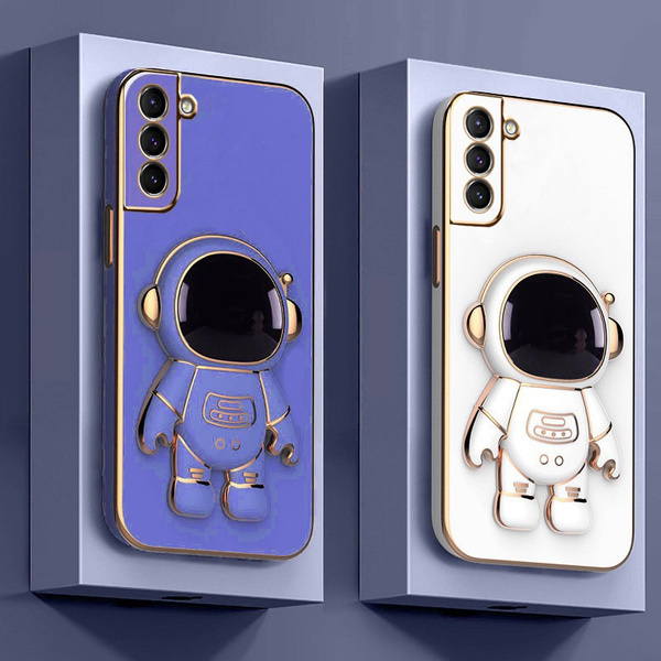 3D Astronaut Fold Stand Plating Case For Samsung Galaxy S22 Ultra S22Plus S21FE S20 Ultra FE ...