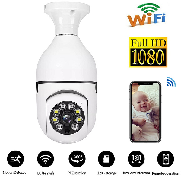 2022 HD Wifi E27 Panoramic Camera 360° Rotate Auto Tracking Night ...