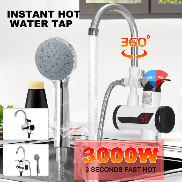 [Kitchen/Bathroom]3000W Fast Heat 360 Degree Rotation Electric Faucet ...