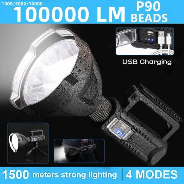 Super Bright High Power Portable Spotlights P90 LED Flashlight ...