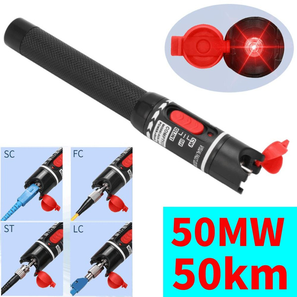 50KM Aluminium Visual Fault Locator Fiber Tester Detector Meter ...