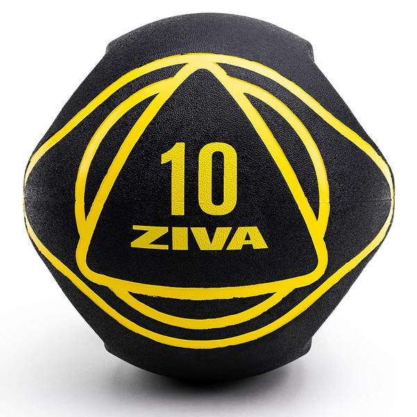 ZIVA Dual Grip Rubber Medicine Ball for Strength Training and Core, 10 ...